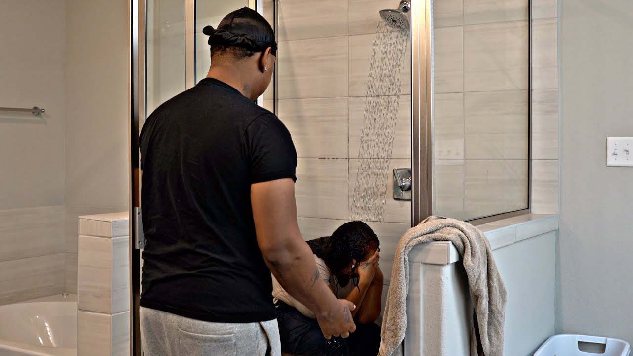 CRYING IN THE SHOWER FULLY CLOTHED PRANK ON HUSBAND! *CUTE REACTION ...