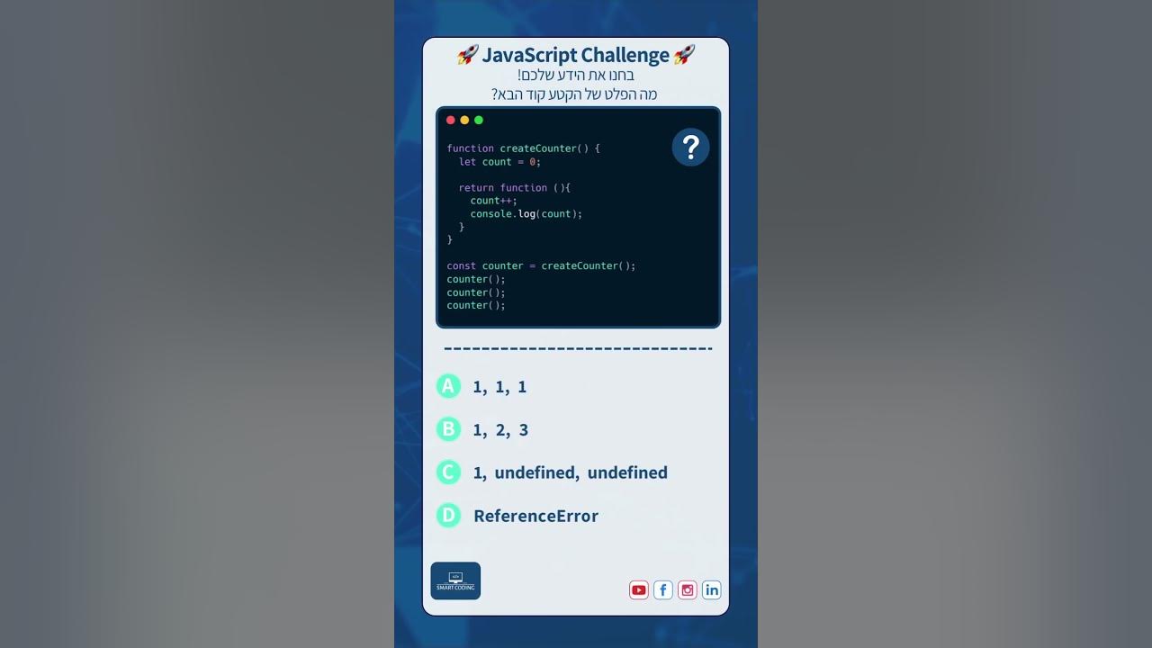 JavaScript Challenge 🔔🔔🔔 #smartcoding #fullstack #coding # #html #javascript #programming #css ...
