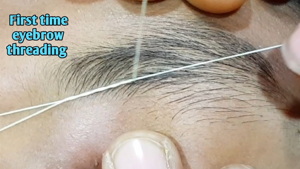 First time eyebrow threading tutorial/perfect eyebrow threading/ threading kaise kare/eyebrow ...