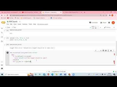 ITS ALL ABOUT Mean Squared Error (MSE) USING PYTHON FUNCION - YouTube