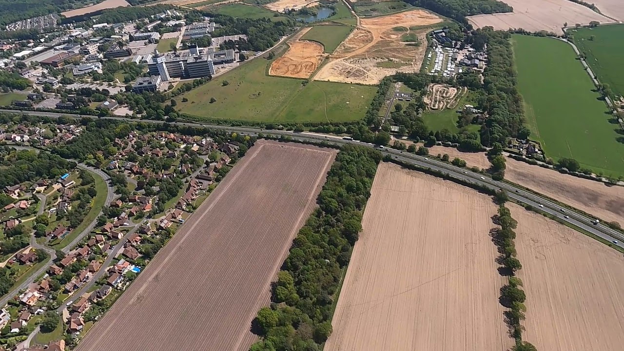 The former Martlesham Heath WW1 and WW2 Airfield from the air. - YouTube