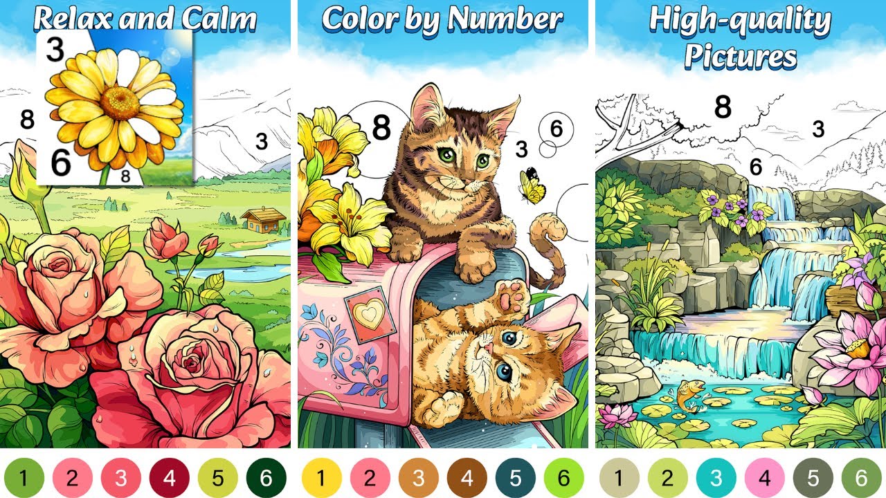 Color Oasis - Color by Number Gameplay (Android, IOS) - YouTube