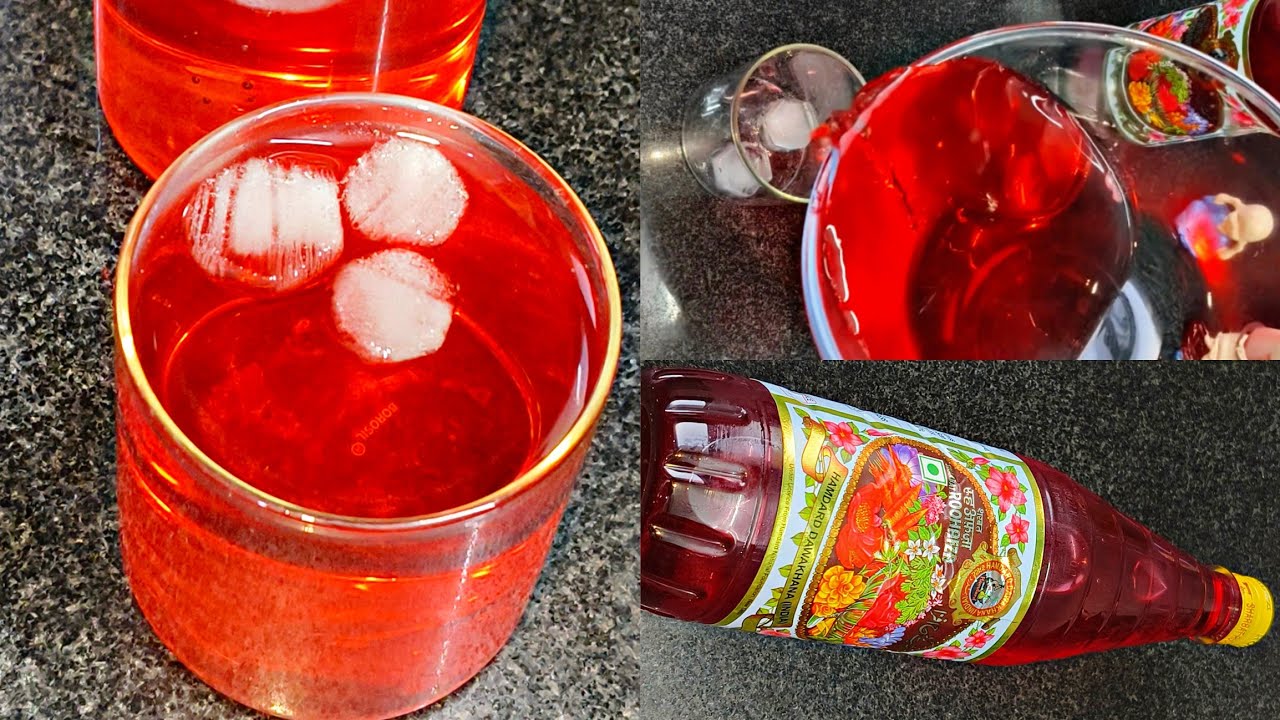 Hamdard Rooh Afza | Rooh Afza Sharbat | Rose Syrup | How to make ...