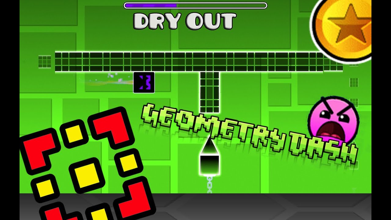 GEOMETRY DASH DRY OUT 100% COMPLETO - YouTube