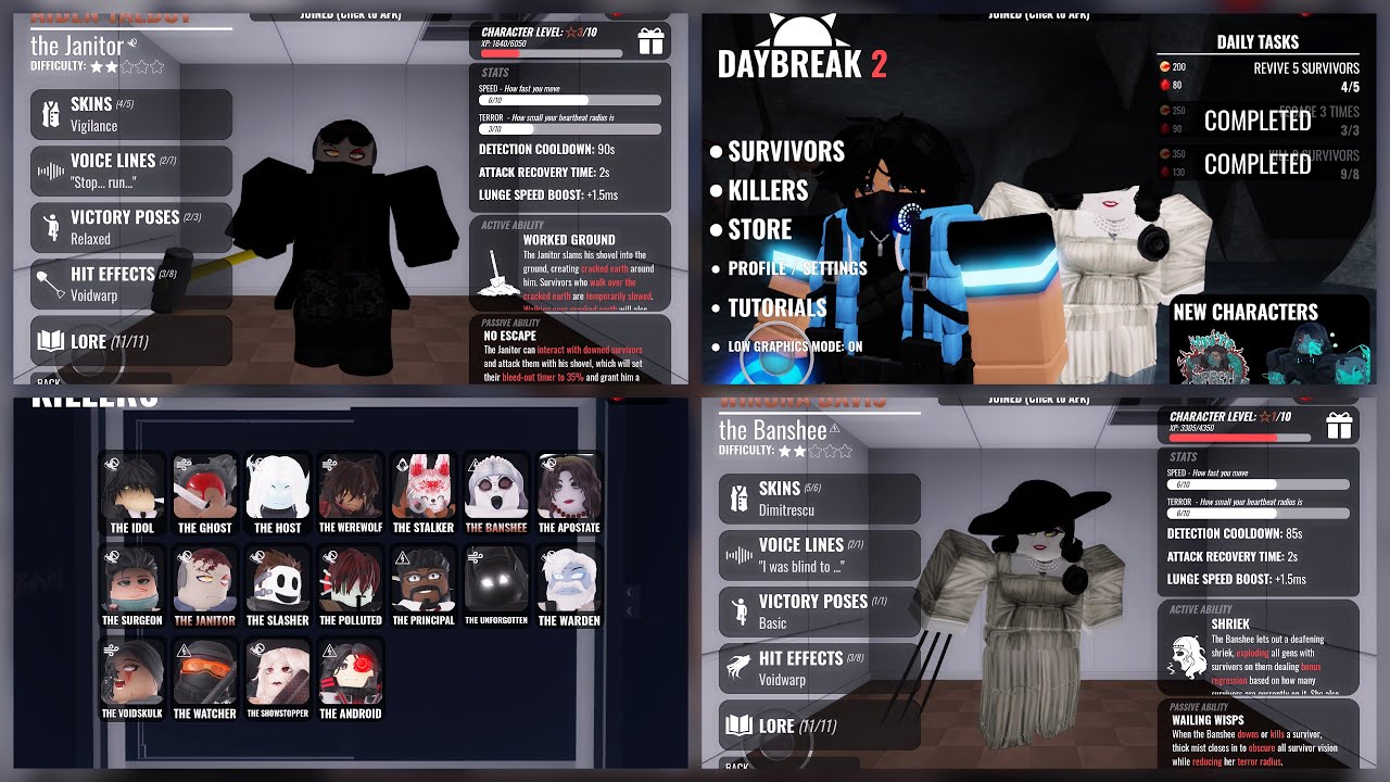 Playing As All Killers on Daybreak 2 - YouTube