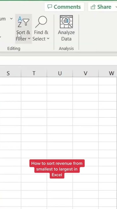 How to sort revenue from smallest to largest in Excel! #excel - YouTube