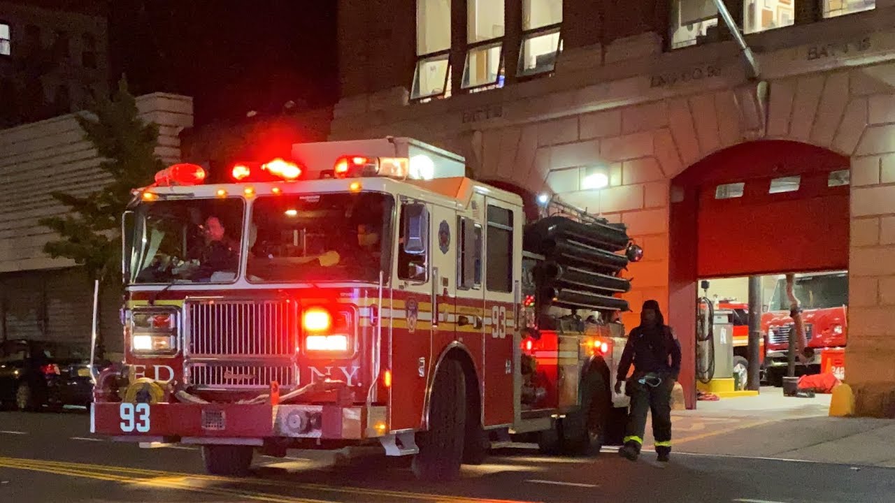 FDNY ENGINE 93 RESPONDING FROM QUARTERS ON WEST 181ST STREET IN ...