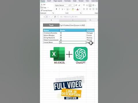 ChatGPT In Excel Shorts #4 #dataanalysis #excelfansonly #excelforbeginners #tutorial - YouTube