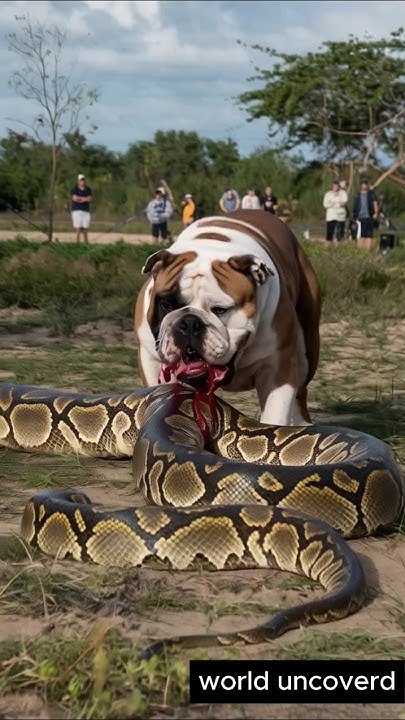 Bulldog vs Giant Python – You Won’t Believe What Happens Next! #shorts ...
