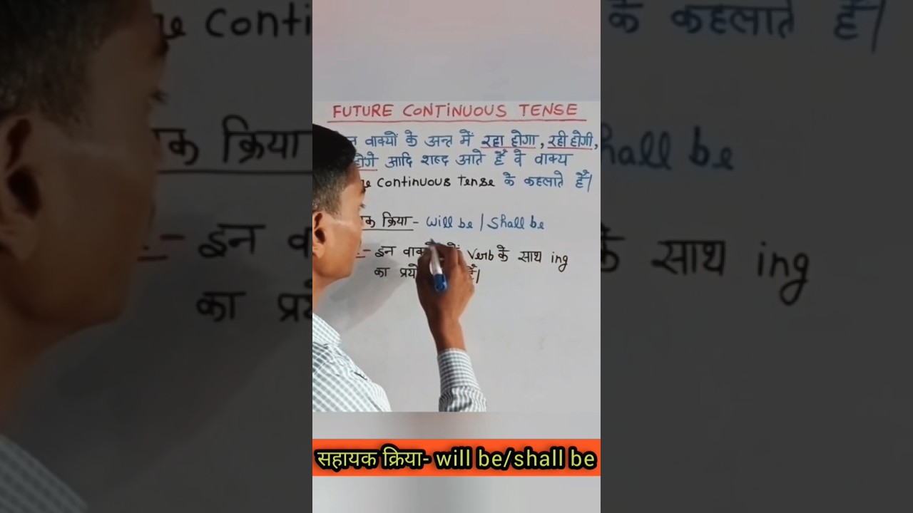 Future continuous tense ki paribhasa aur pahichan||use helping verb ...