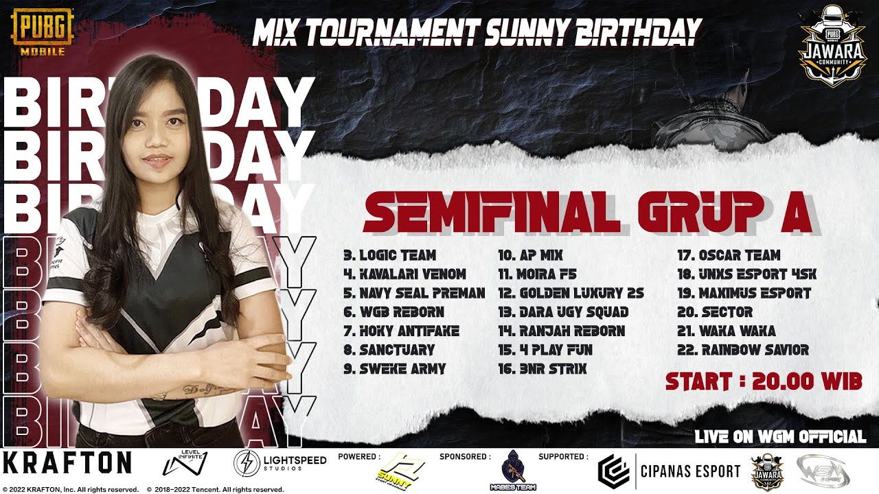 SEMIFINAL GRUP A TOURNAMENT SPECIAL BIRTHDAY SUNNY EO - YouTube
