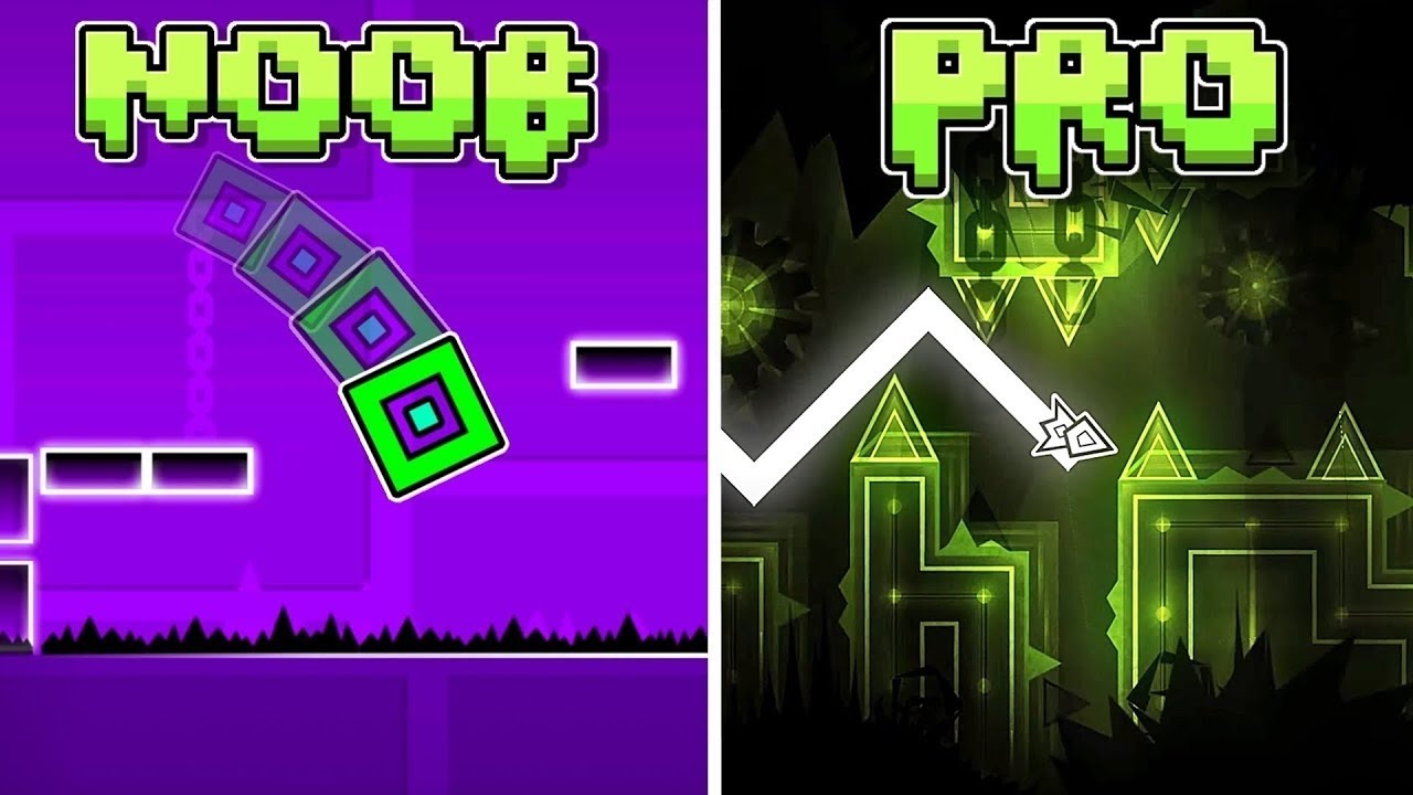 Fortnite player plays geometry dash - YouTube