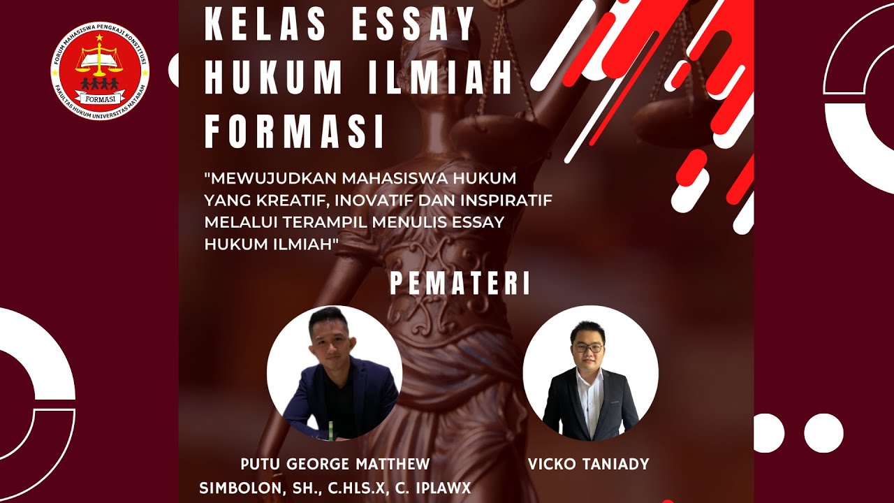 Kelas Essay Hukum Ilmiah FORMASI - YouTube
