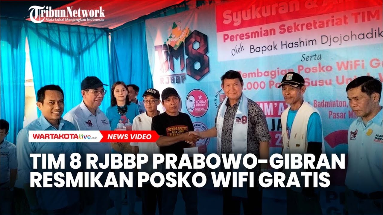 Tim 8 RJBBP Pendukung Prabowo Gibran Resmikan Sekretariat dan Posko WIFI Gratis - YouTube