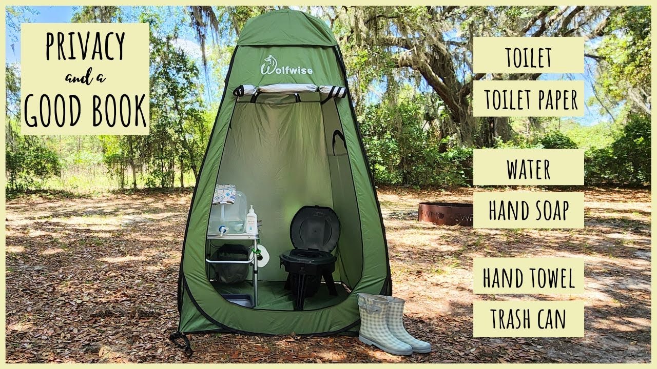 MY BOONDOCKING BATHROOM / Privacy Potty Tent - YouTube