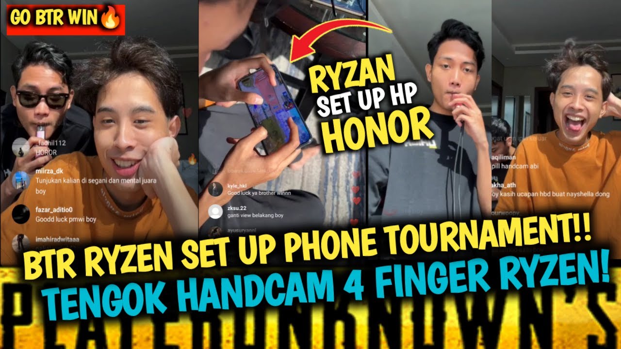 BTR RYZEN SET UP PHONE TOURNAMENT‼️UHIGH SHOCK TENGOK HANDCAM 4 FINGER ...