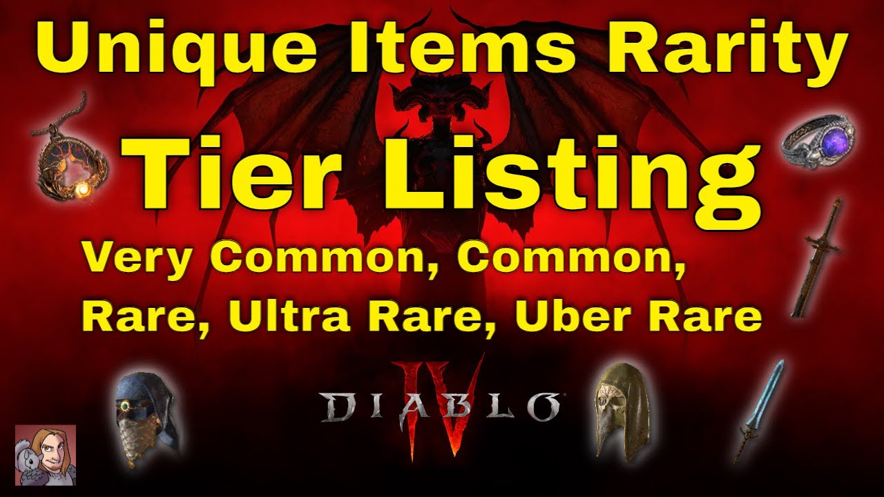 Diablo IV - How Rare Are Uniques? (Drop Tier List) - YouTube