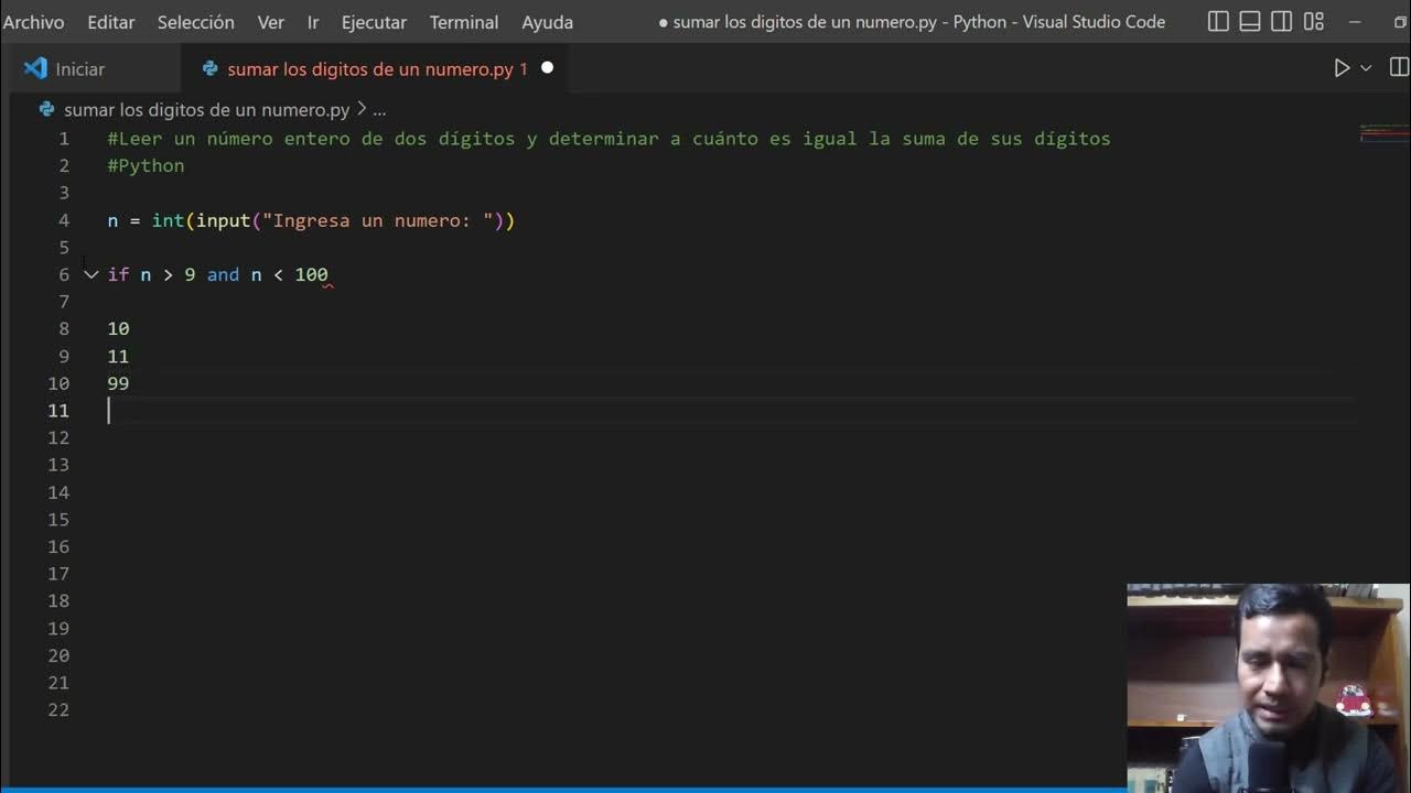 Leer un número entero de dos dígitos y determinar a cuánto es igual la suma de sus dígitos en ...