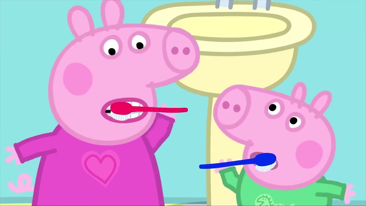 Peppa and George Brush Their Teeth - YouTube
