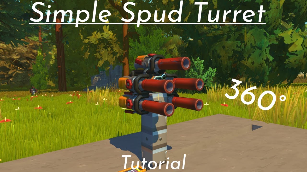 360° Simple Spud Turret Tutorial | Scrap Mechanic Survival - YouTube