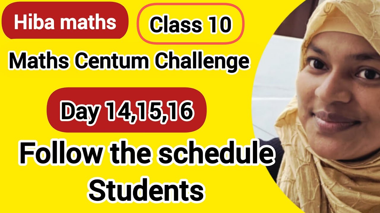 10th maths centum challenge day 14,15,16 three days schedule please ...