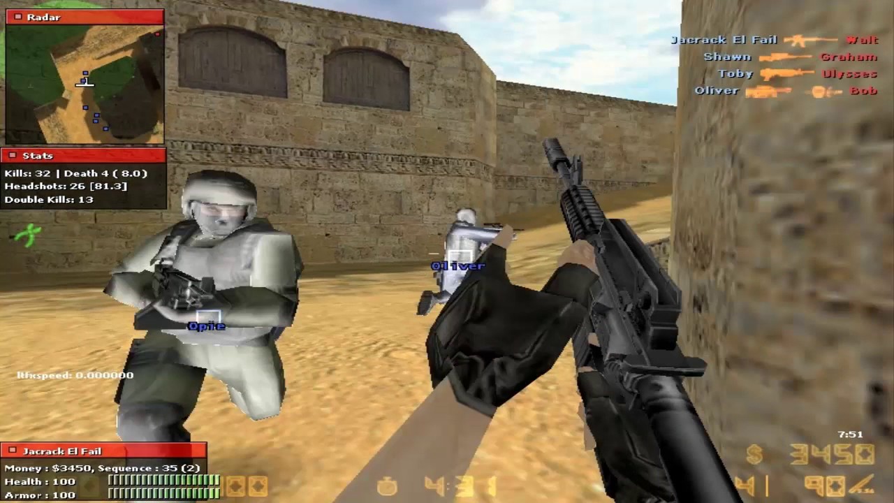Jugando Counter Strike 1.6 No Steam (Con Hacker Fighter FX 7.2 ) 2017 ...