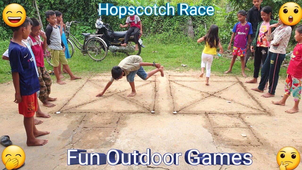 Hopscotch Race | Fun Outdoor Games | Fun Team Building Games - YouTube
