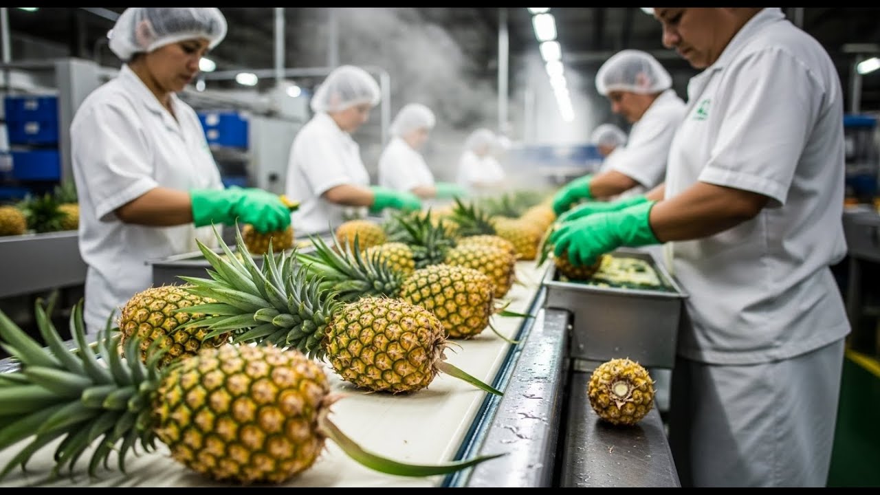 The Amazing Pineapple Factory: From Farm to Can & Beyond! | Industrial ...