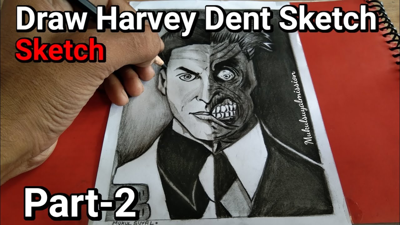 Draw Harvey Dent Pencil Sketch(Part-2) | Dc Comics Villian || Draw ...