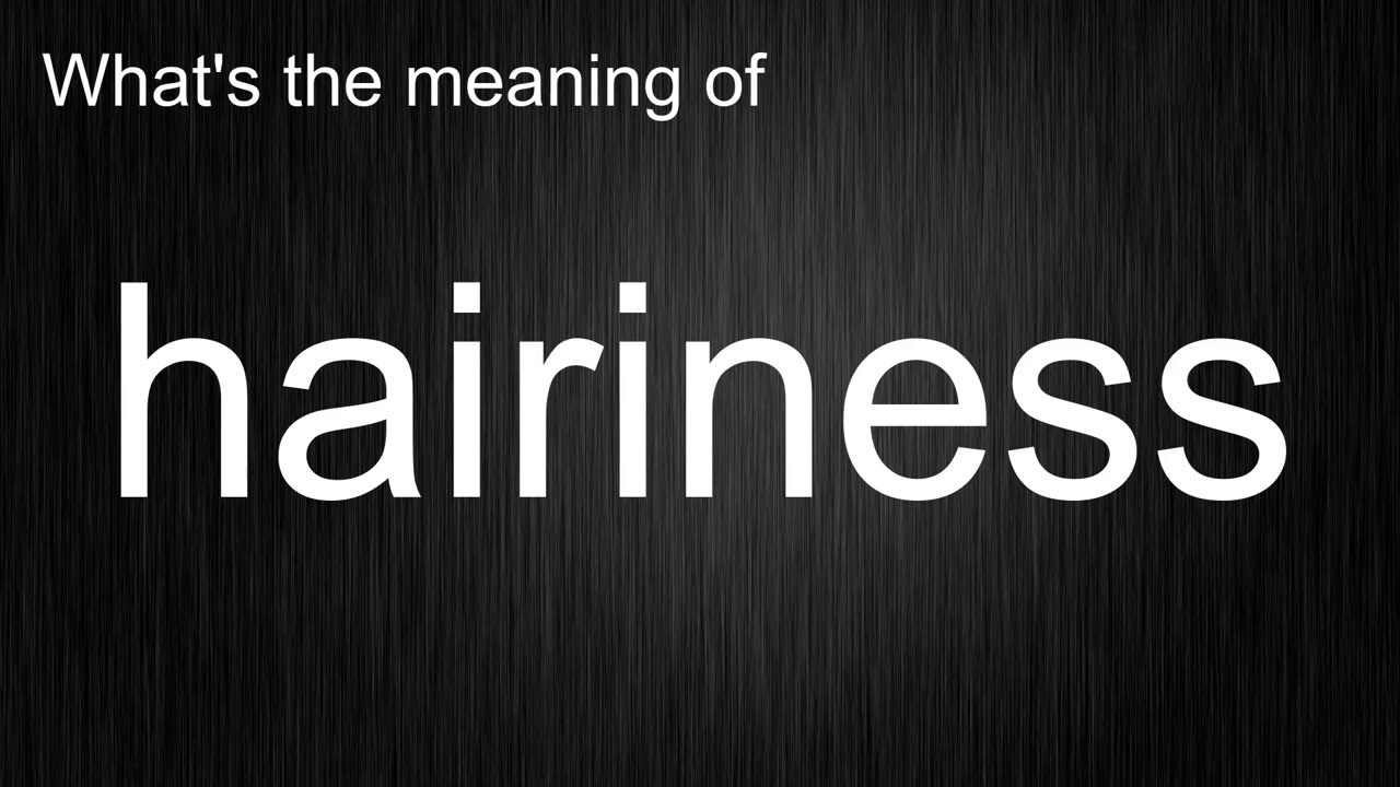 What's the meaning of "hairiness", How to pronounce hairiness? - YouTube