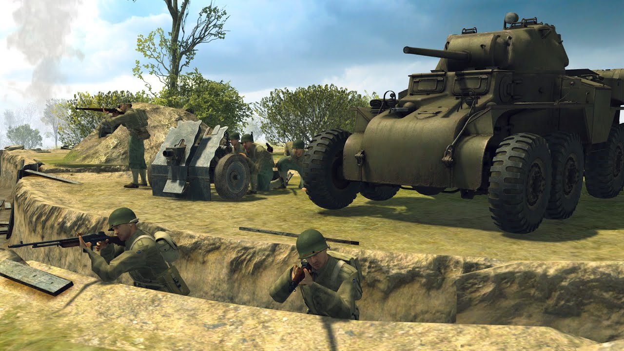 US Army Prototypes ENGAGE German Invaders | Gates of Hell WW2 RTS2 ...