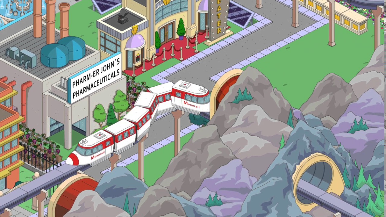 Monorail ride around my Springfield (Tapped Out) - YouTube