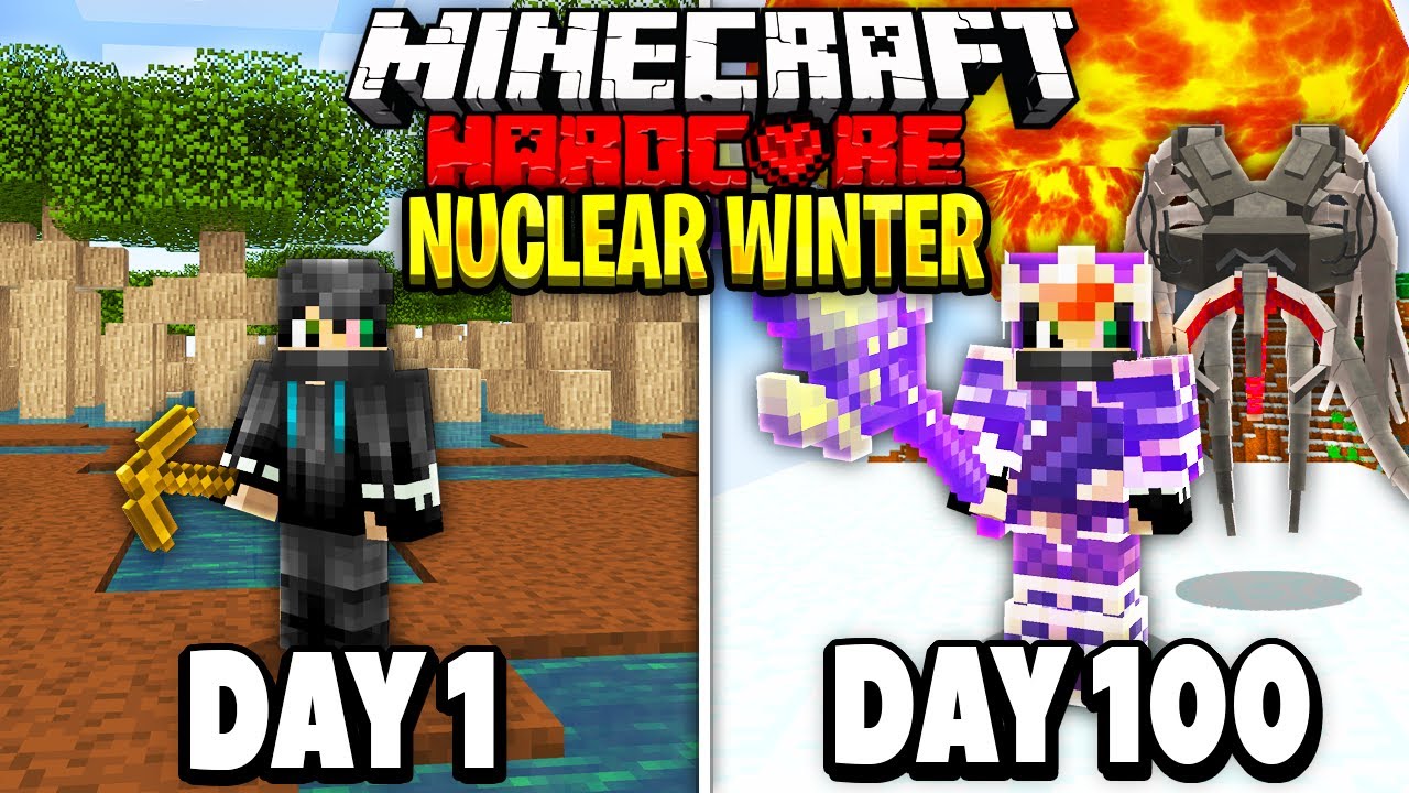 I Survived 100 Days in a Nuclear Winter on Minecraft.. Here's What ...