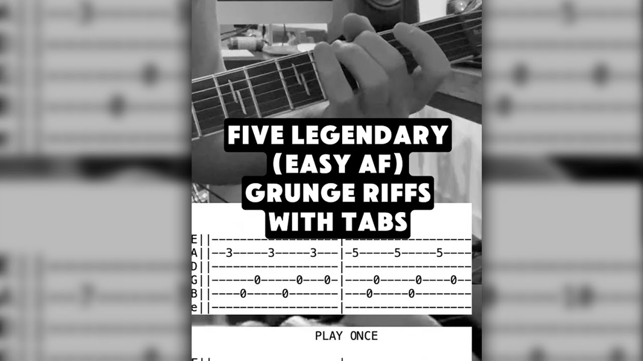5 Legendary Grunge Riffs (easy) with #guitartabs - YouTube