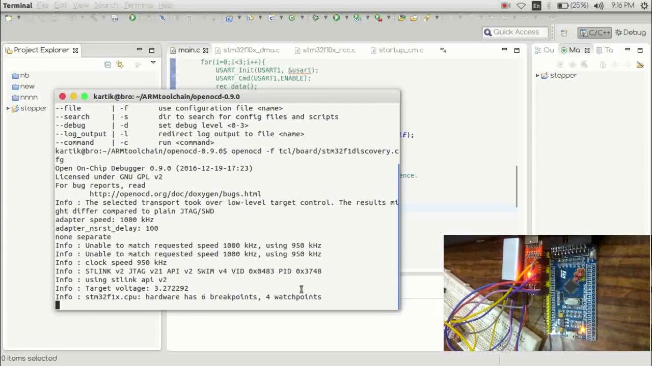 Flashing STM32 using OpenOCD in Linux (DMA-USART) - YouTube