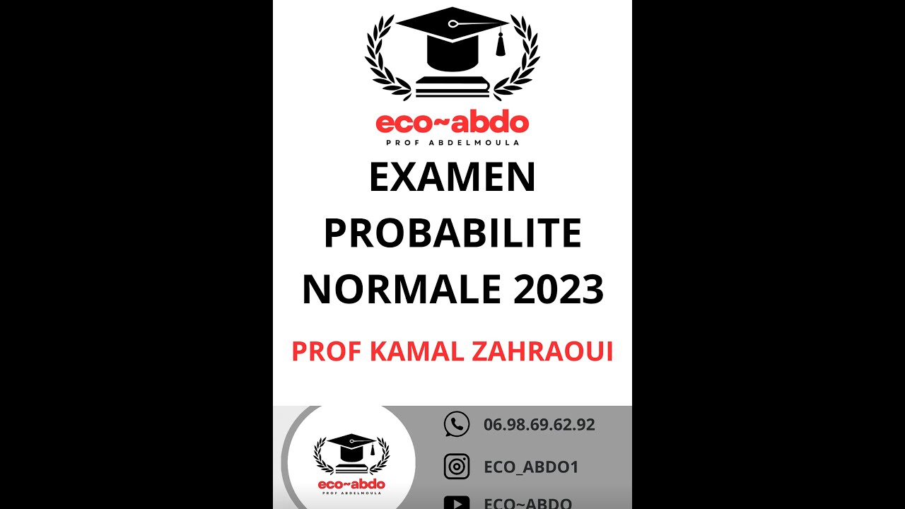 1 VIDEO EXAM PROBA ZAHRAOUI NORMALE 2023 - YouTube