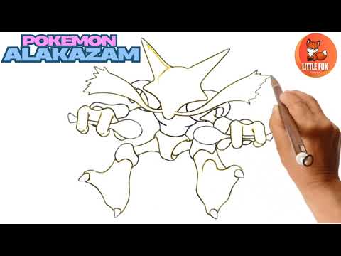 Pokemon | How to draw Alakazam easily in Step by Step #kids #drawing # ...