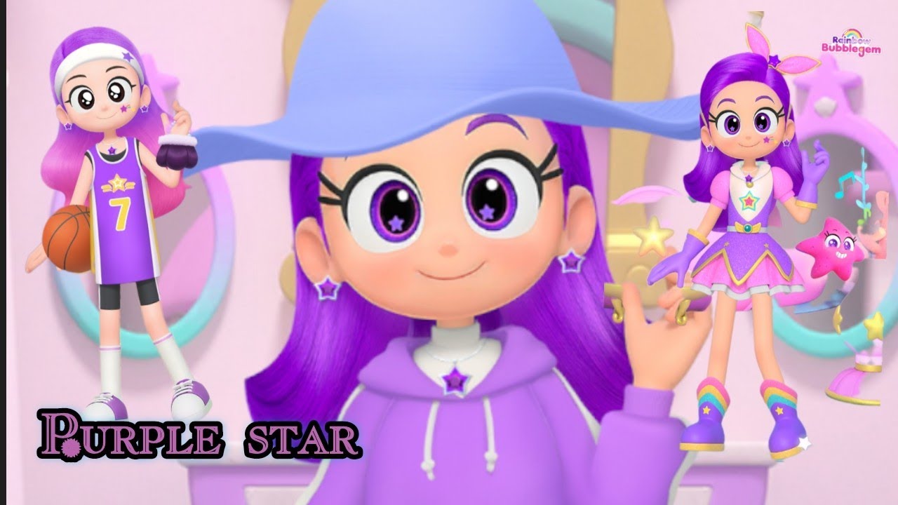 rainbow bubblegem 🌈 purple star wake up 💜 #rainbowbubblegem - YouTube