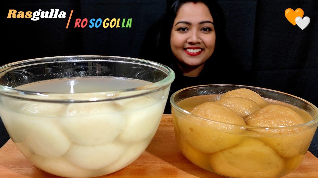 Eating 🤤 Big Size Rosogolla/Rasgulla || White Rasgulla + Nolen-gur ...