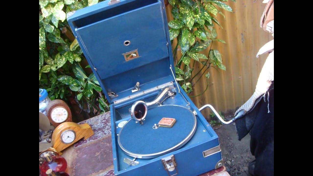 VINTAGE HMV / HIS MASTER'S VOICE GRAMOPHONE MODEL 101 & SOUND BOX No 4 ...