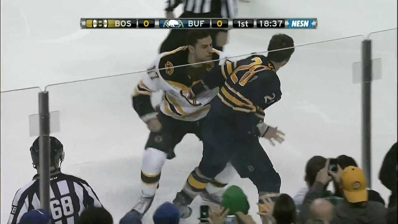 Milan Lucic fights Paul Gaustad w/SlowMo 11/23/11 - YouTube