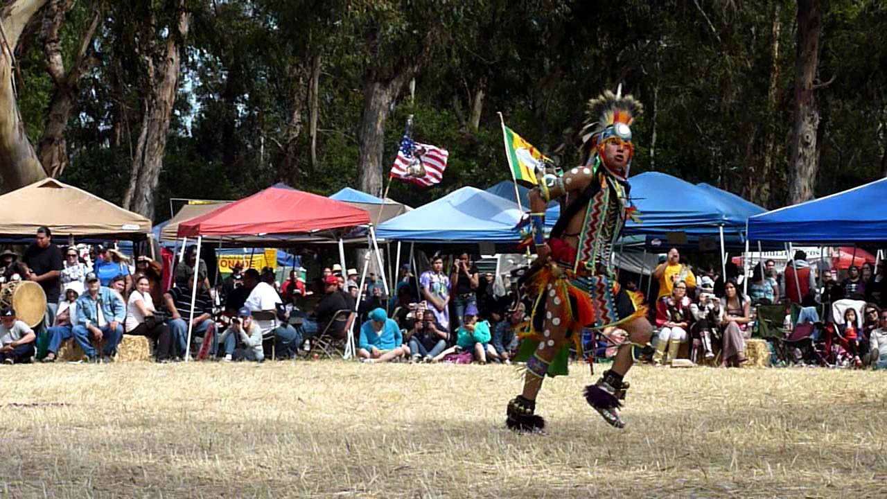 Little Native American boy dancing with adults at Stanford Pow Wow May ...