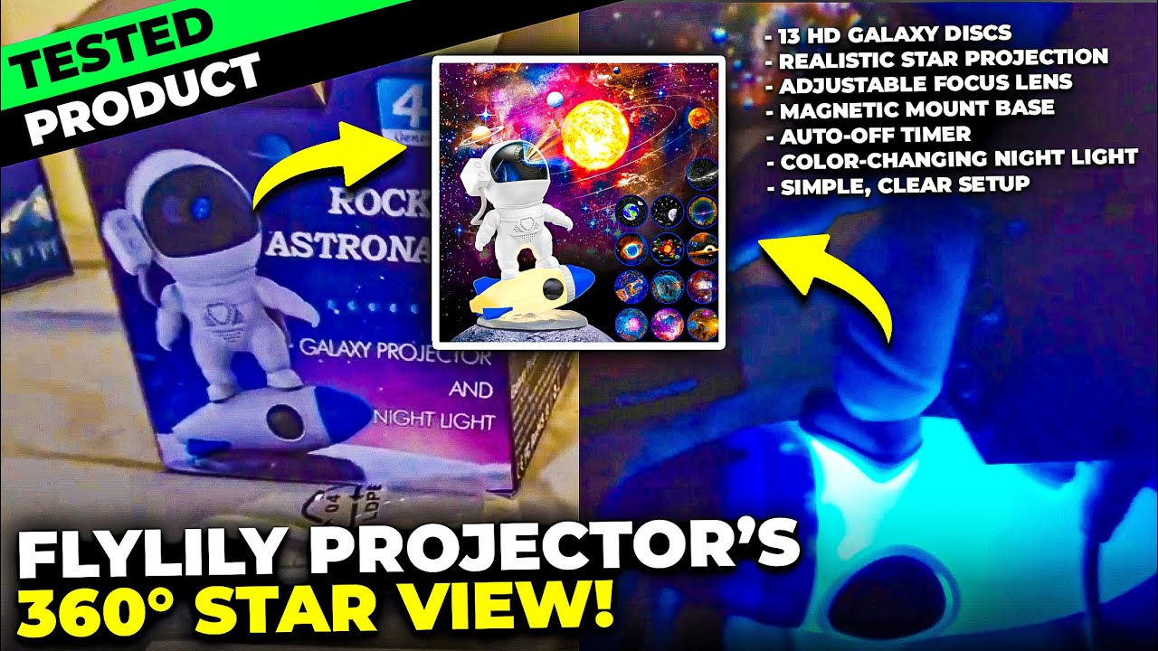 Fun & Educational Projector - Flylily Astronaut Galaxy - YouTube