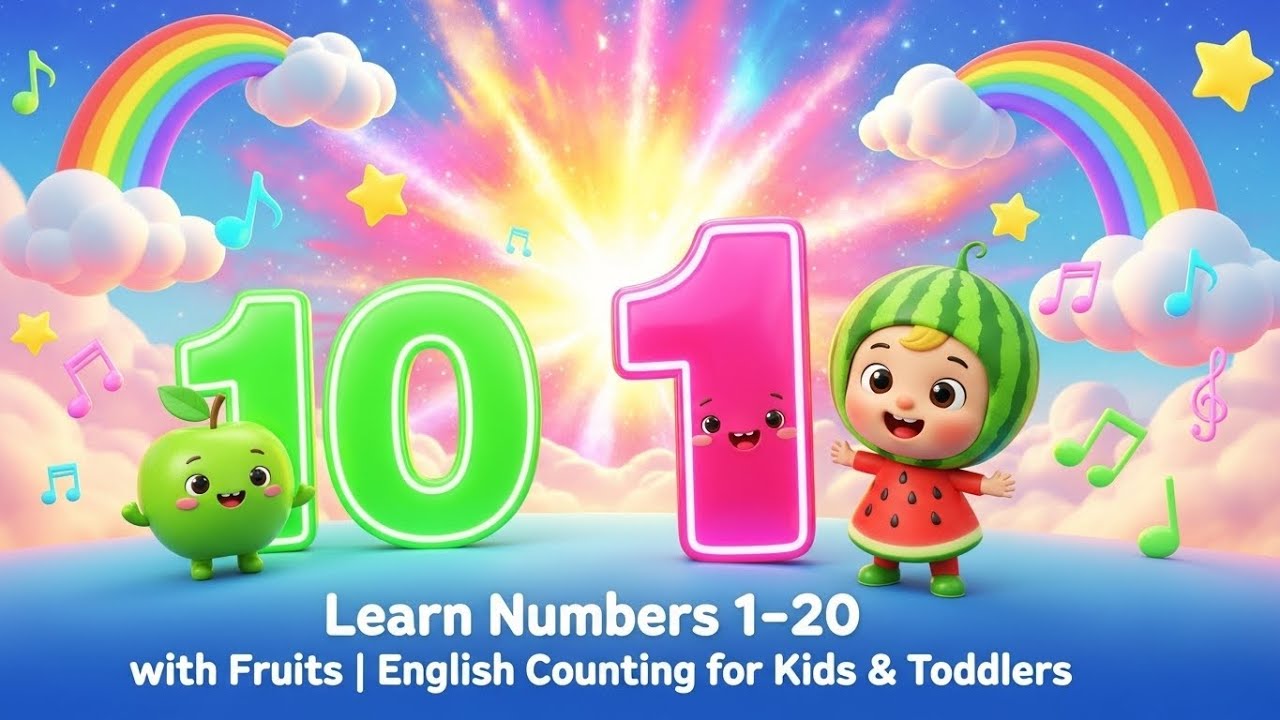 Learn Numbers 1–20 with Fruits 🍉 | English Counting for Kids & Toddlers ...