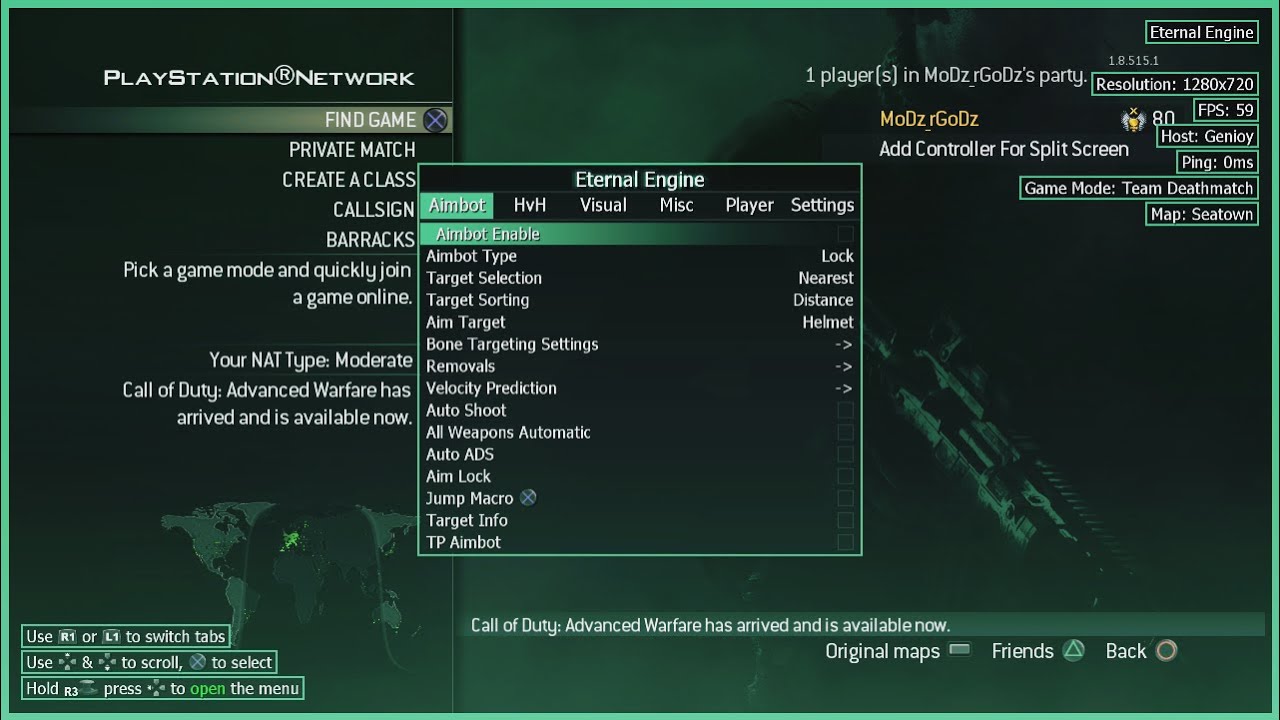 {COD MW3} ETERNAL ENGINE CRACKED SPRX NONHOST MOD MENU *CFW/HEN ...