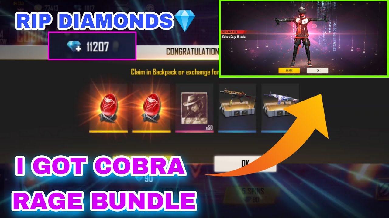 COBRA RAGE BUNDLE | LEGENDERY ROYALE FREE FIRE | NEW EVENT FREE FIRE ...