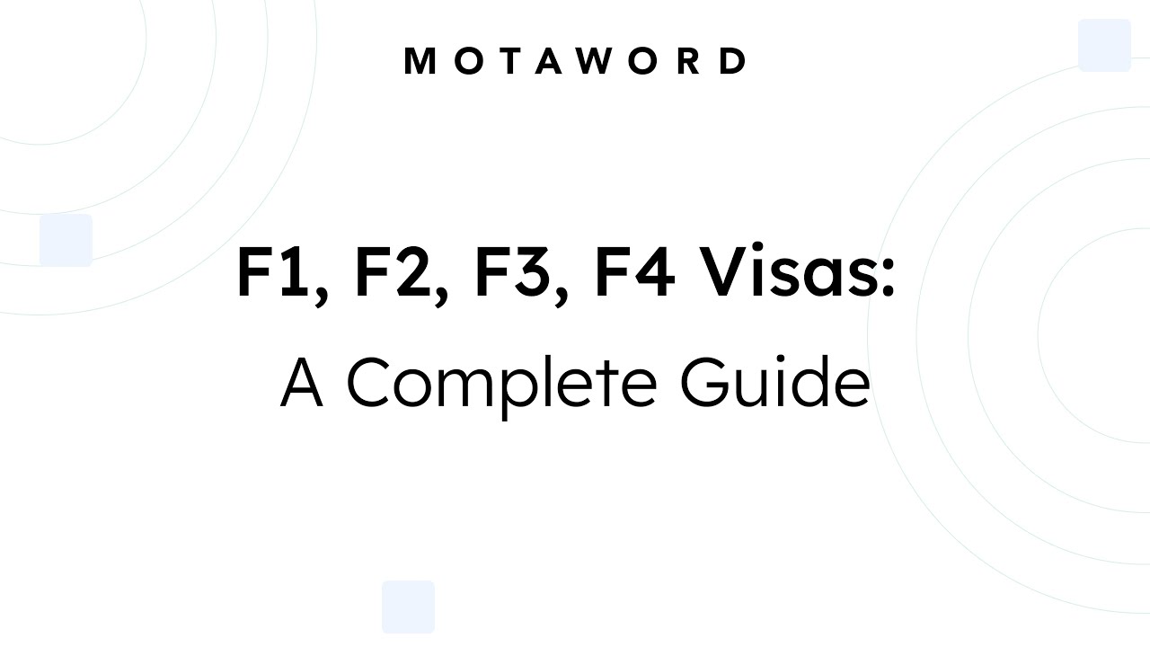 F1 F2 F3 F4 Visas A Complete Guide YouTube