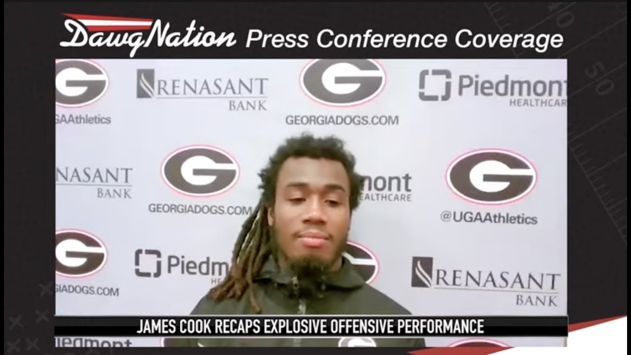 James Cook discusses explosive Georgia offense performance - YouTube