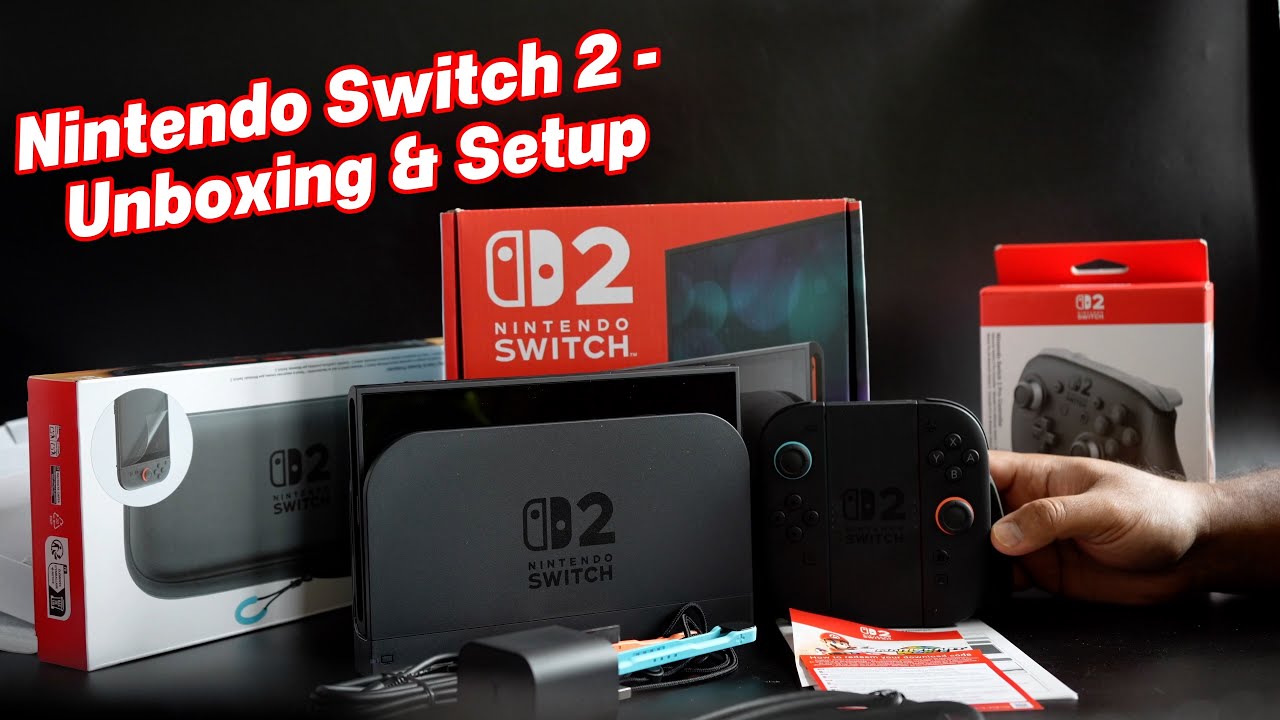 Unboxing the Nintendo Switch 2 Mario Kart World Bundle, Pro Controller ...
