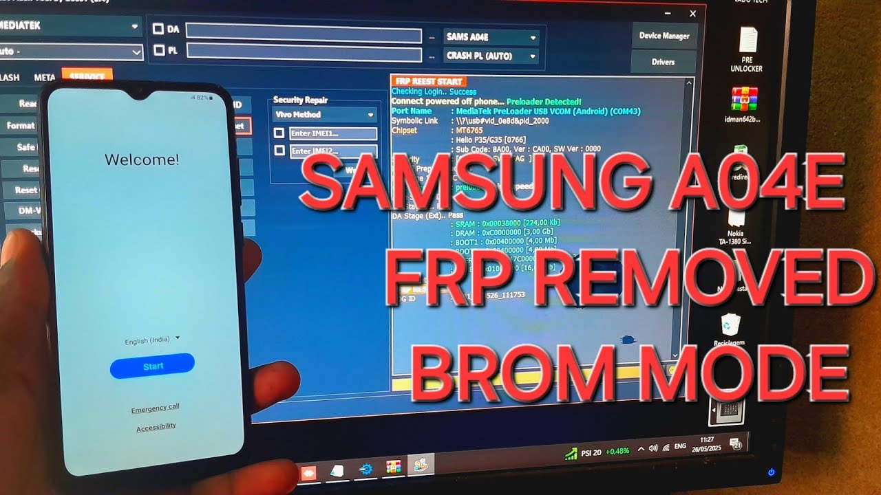 SAMSUNG A04E U4 FRP REMOVED BROM MODE - YouTube